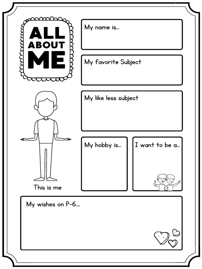 All About Me Worksheet | PDF