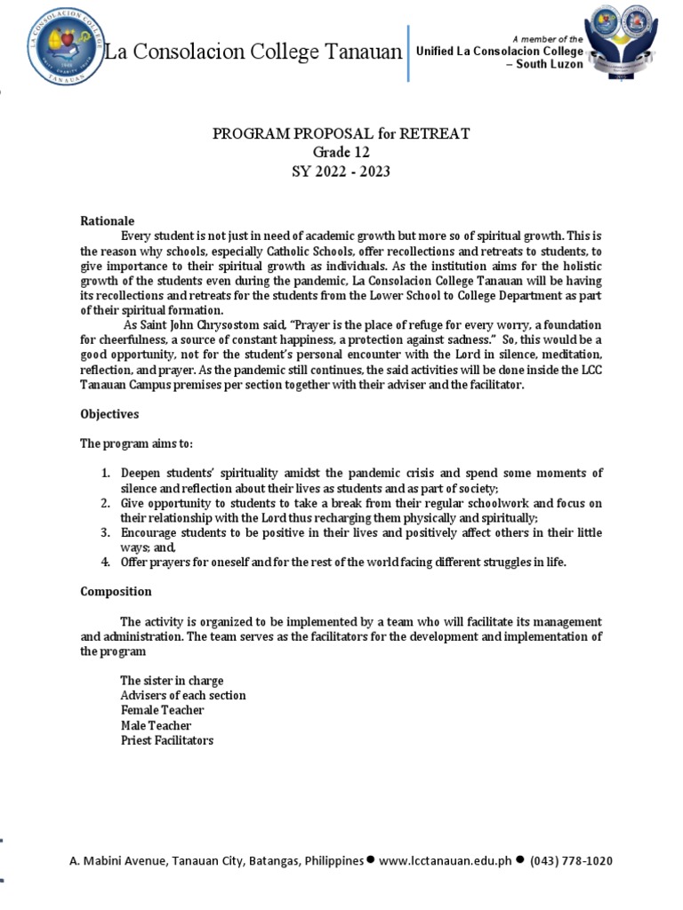 Proposal For Retreat | PDF