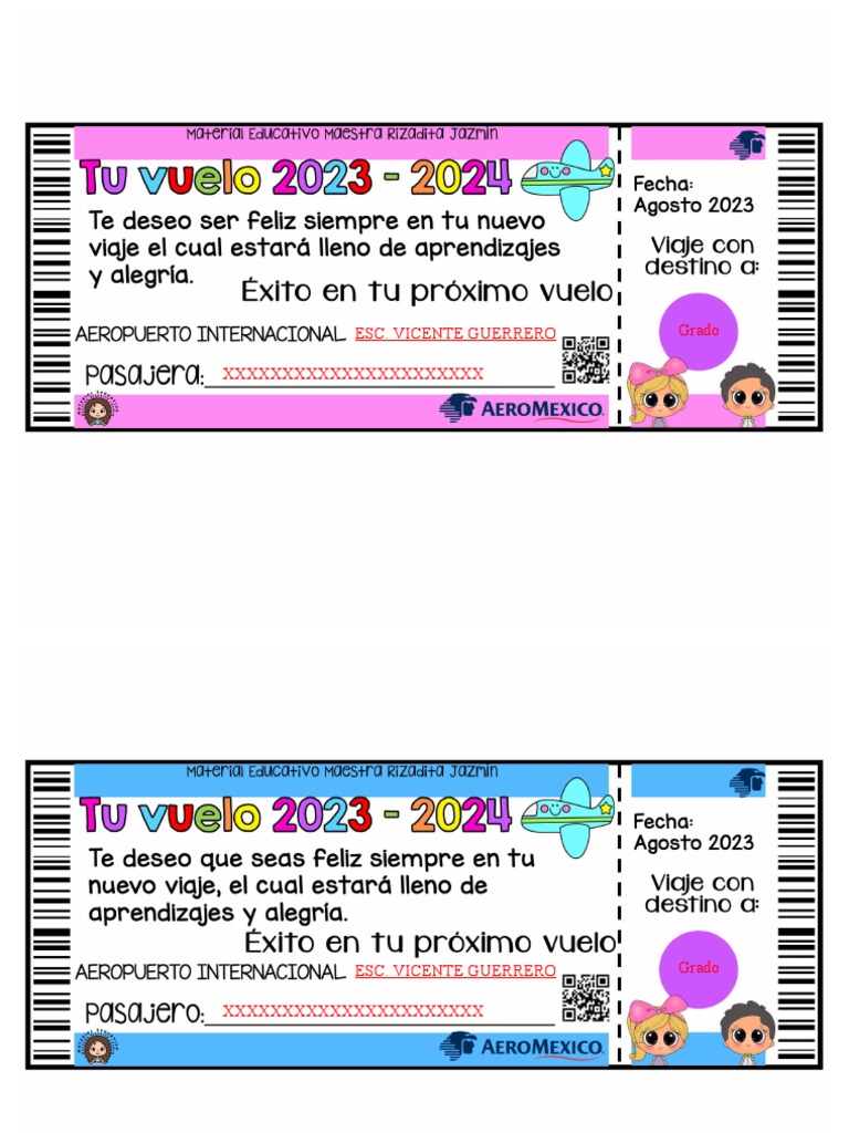 Boleto Pase de Grado Editable | PDF