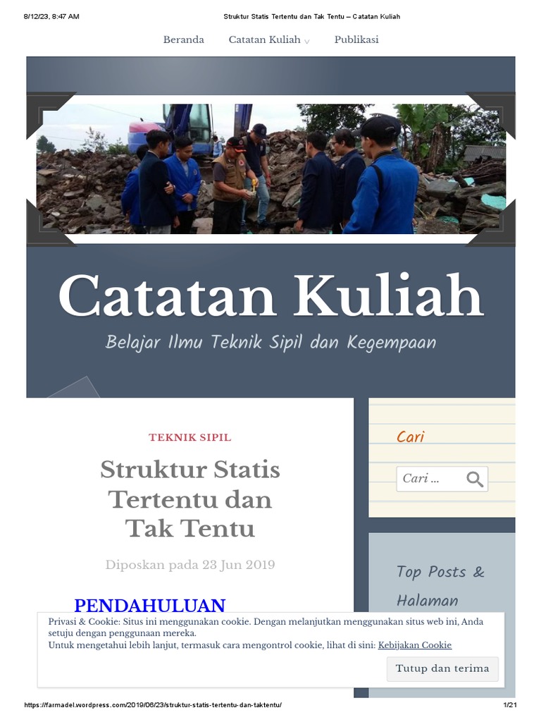 Struktur Statis Tertentu Dan Tak Tentu - Catatan Kuliah | PDF