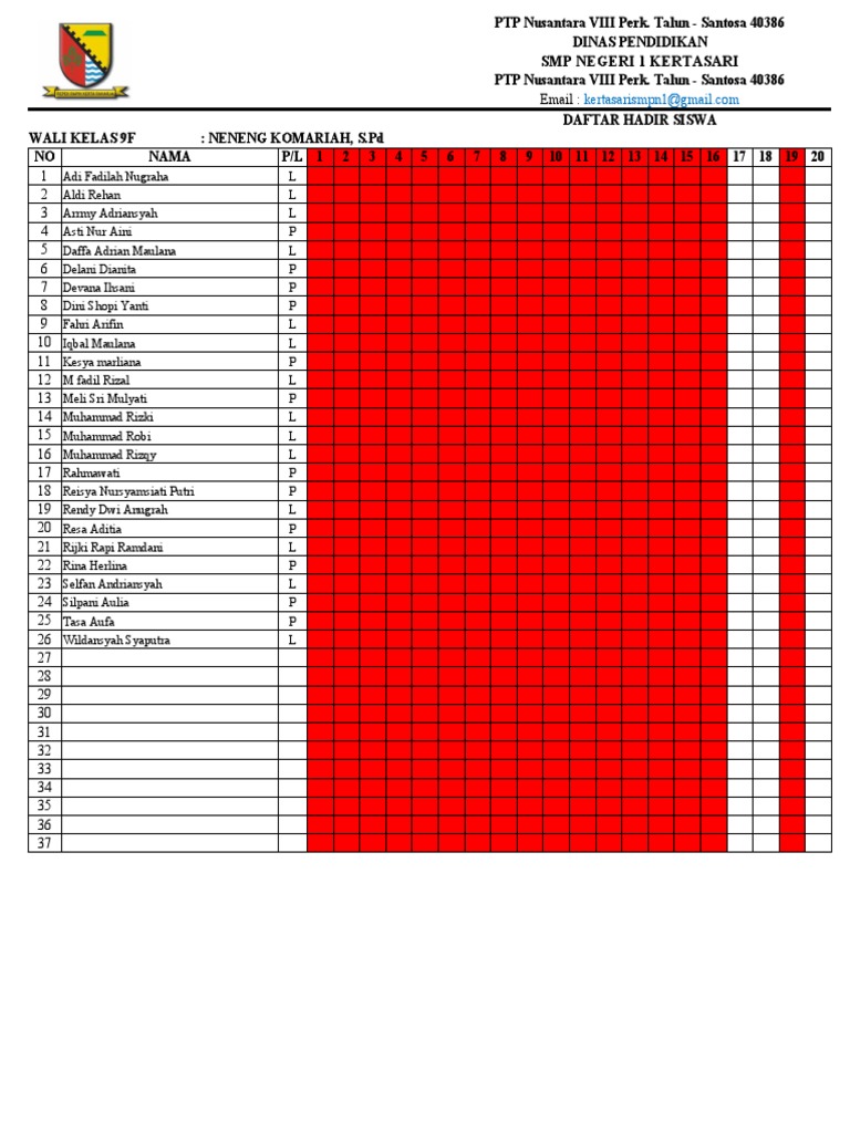 Format Absen BK | PDF