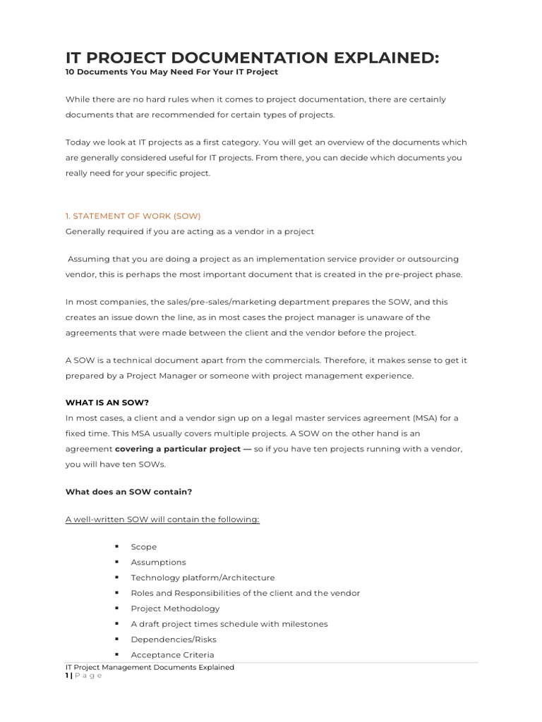 It Project Documentation Explained Pdf