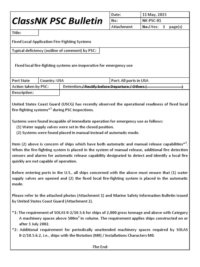 ClassNK PSC Bulletin_E No 1 | PDF