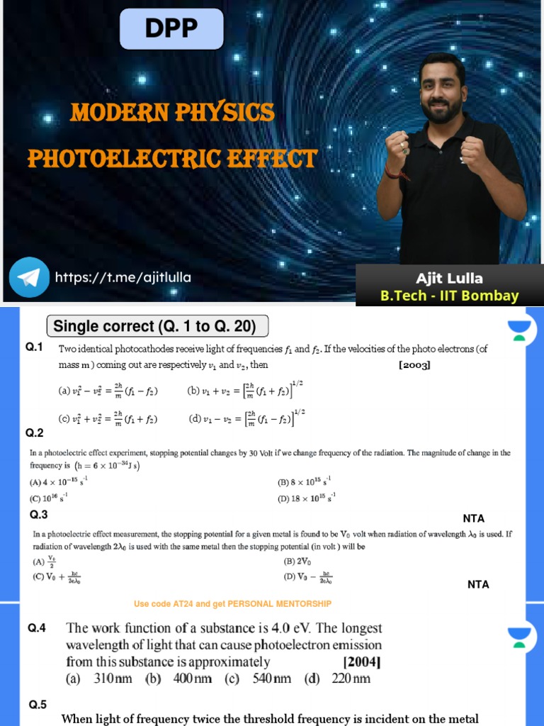 Modern Physics dpp-1 | PDF | Technology & Engineering
