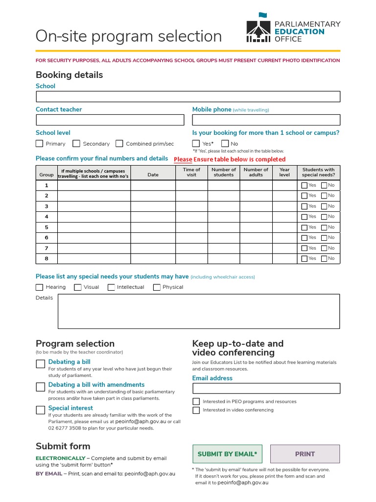 1 2023 PEO Program Selection Form | PDF