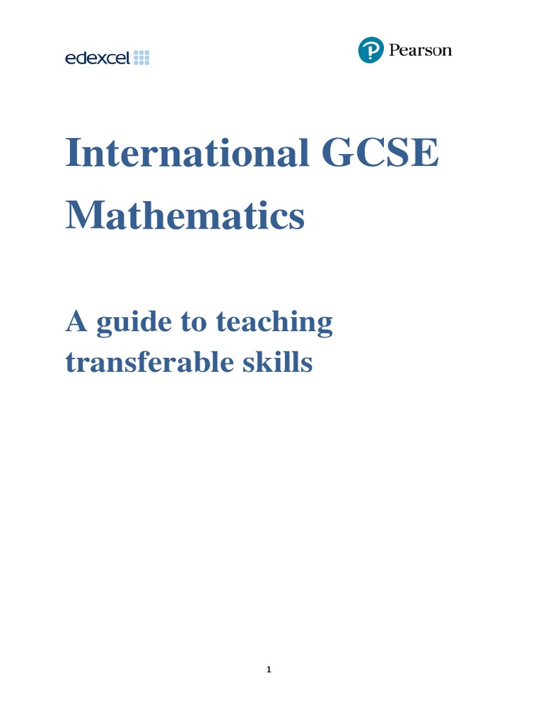 International Gcse Maths Teaching Transferable Skills Guide | PDF International Gcse Maths Teaching Transferable Skills Guide | PDF