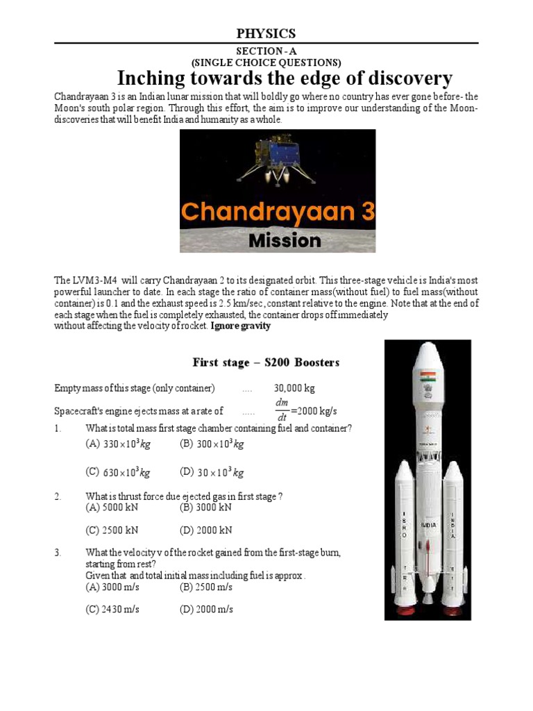 Chandrayaan-3 Based Physics Mains Paper | PDF