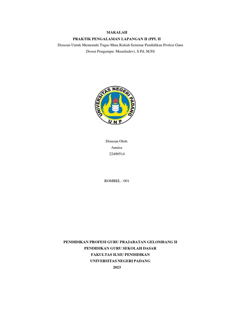Refleksi Pengalaman PPL II Calon Guru | PDF | Karier & Perkembangan