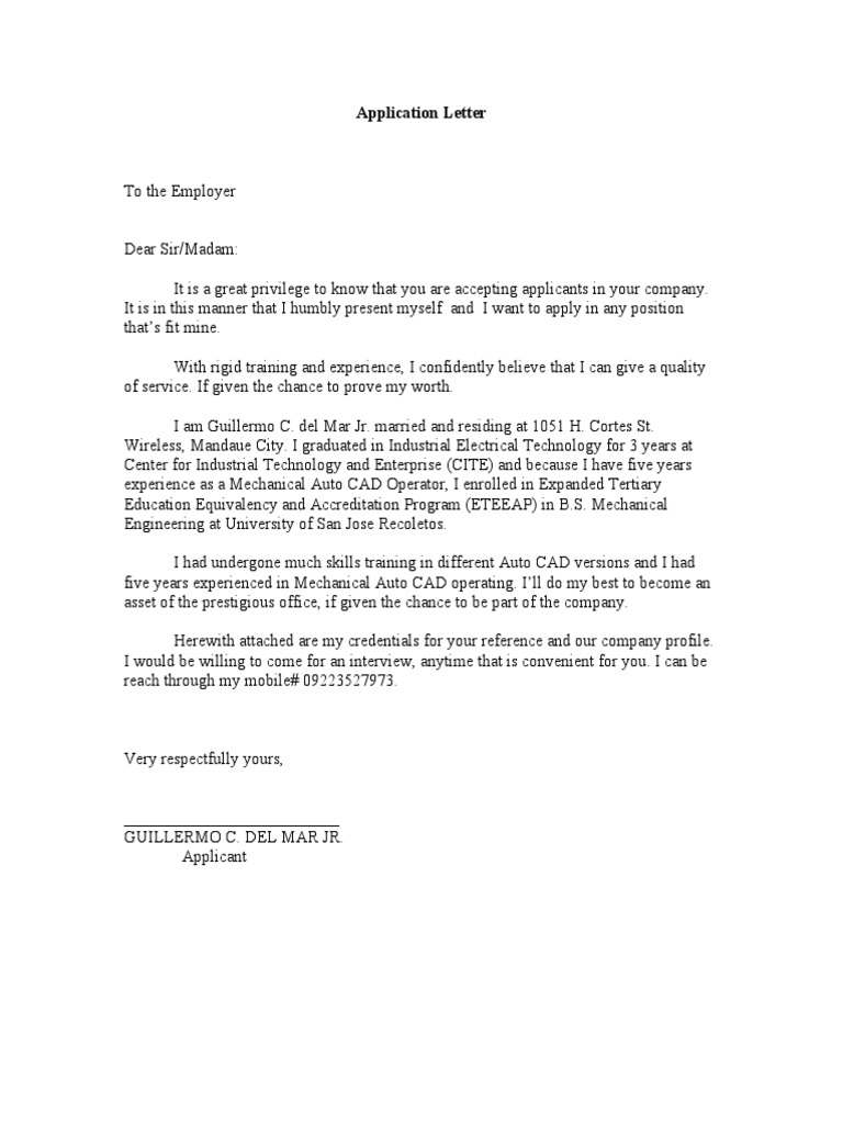 Application Letter3 | PDF