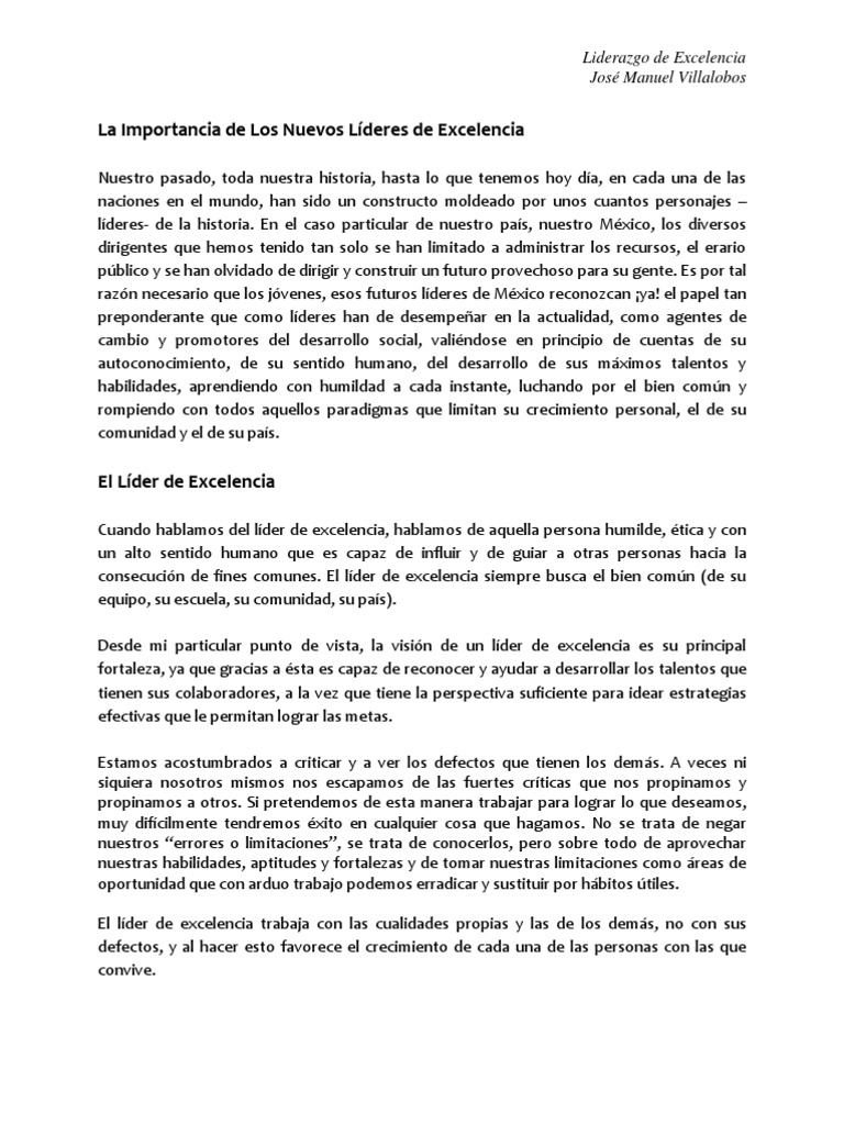 Liderazgo de Excelencia | PDF | Liderazgo | Conceptos psicologicos