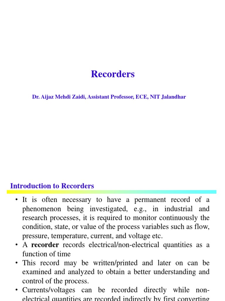 Recorders | PDF