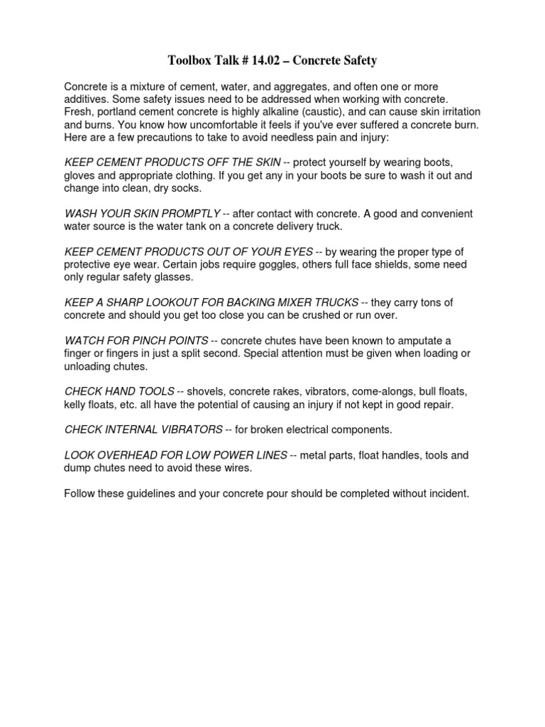 14.02 Concrete Safety | PDF