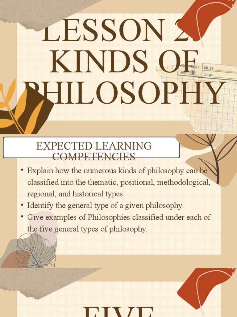 Lesson 2 Kinds of Philosophy | PDF