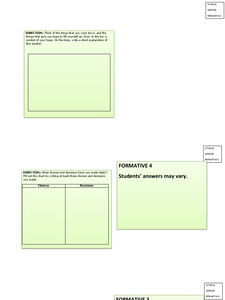 Lit Summative Quizzes | PDF