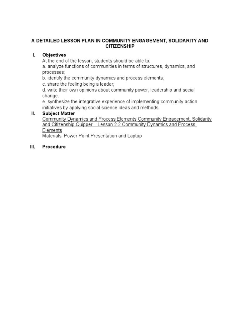 CESC - Community Dynamics and Process Elements | PDF | Leadership | Community