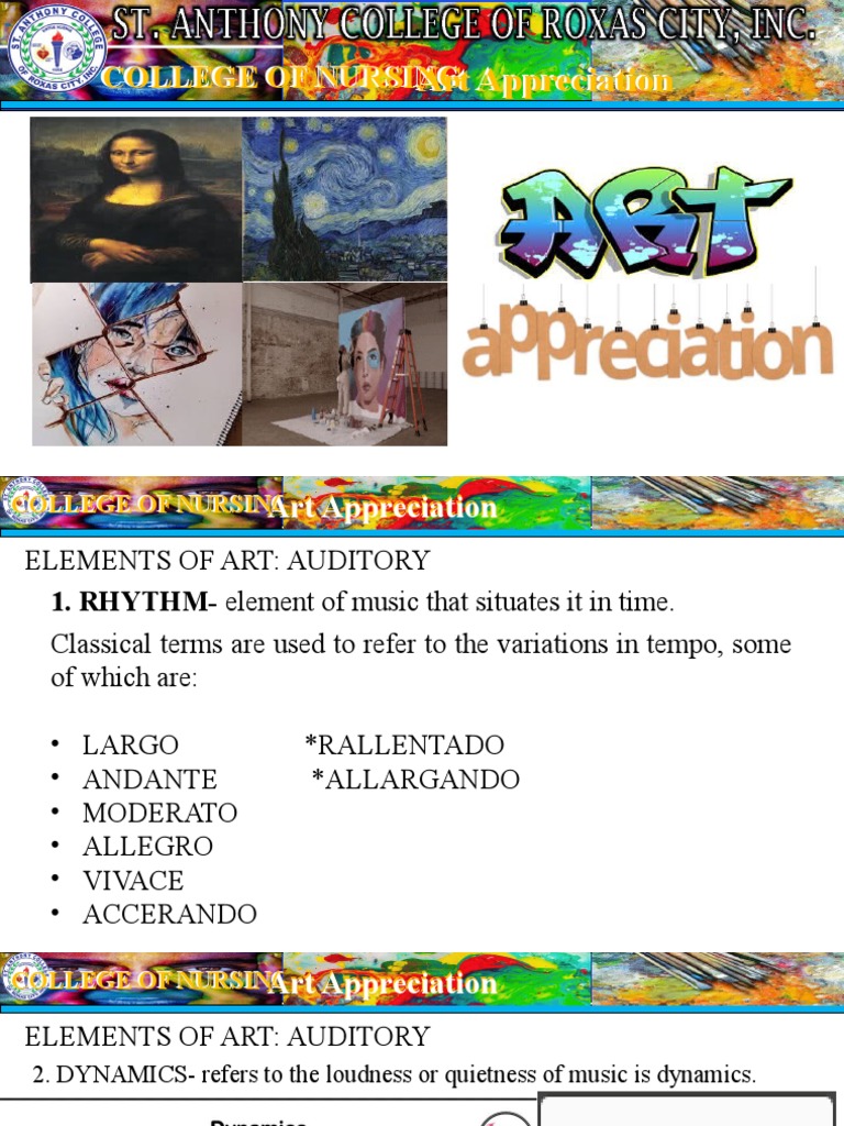 Lesson 10 Elements of Arts - Auditory | PDF | Tempo | Harmony