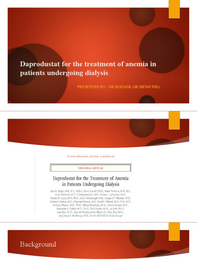 Daprodustat For The Treatment of Anemia in Patients | PDF | Anemia ...