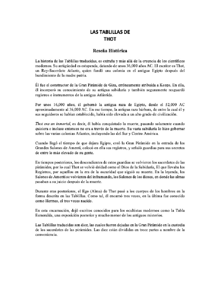 Las Tablillas de Thot | PDF