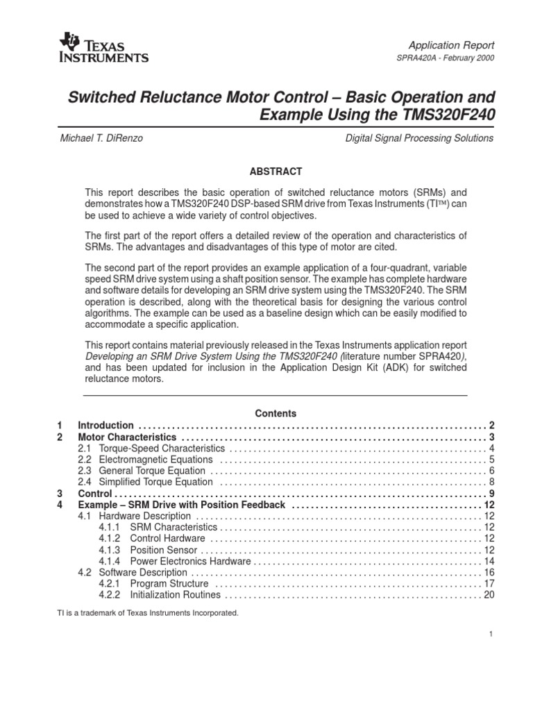 SR Motor Control | PDF