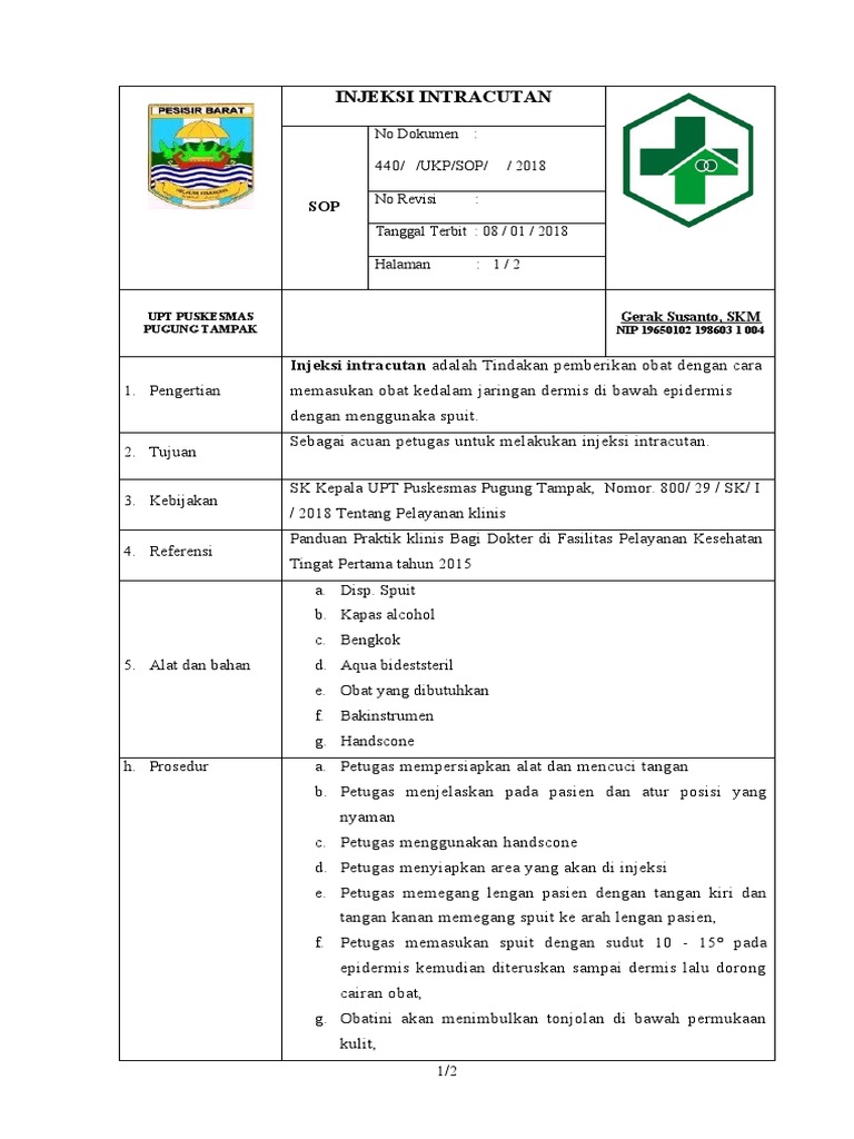 Injeksi Intracutan | PDF