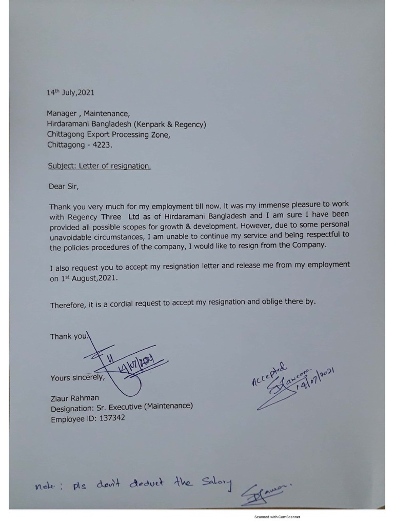 Resing Letter Format | PDF