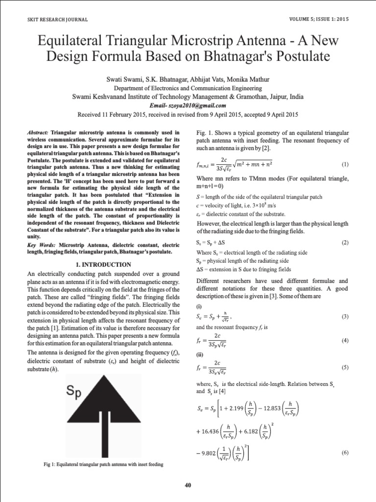 2015-Swami-Bhatnagar-Equilateral Triangular Microstrip Antenna - A New ...