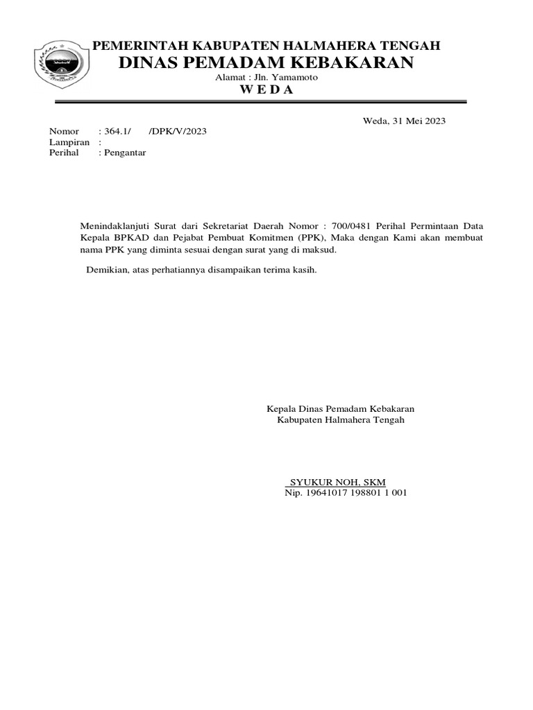 Data PPK dan Kepala Dinas 2023 | PDF