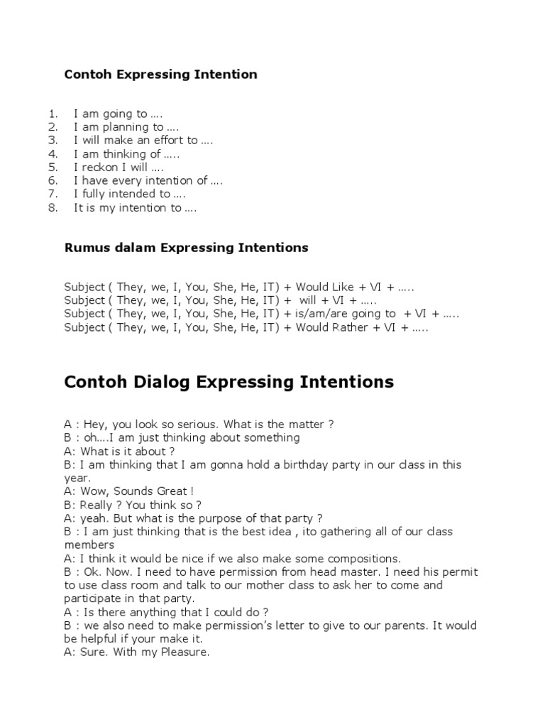 Expressing Intention | PDF | Language Arts & Discipline