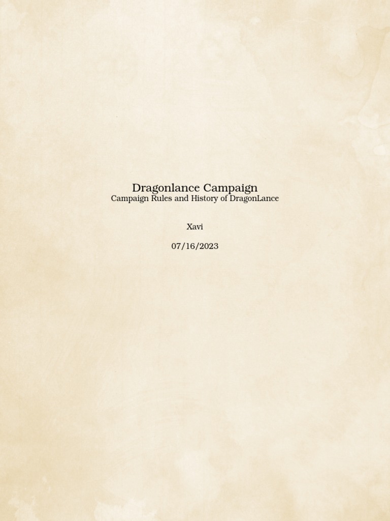 Dragonlance Rules and History | PDF | Elf (Dungeons & Dragons) | Dwarf ...