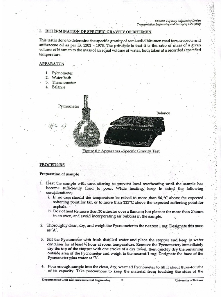 Bitumen Testing For Marshall Mix (1) Organized | PDF