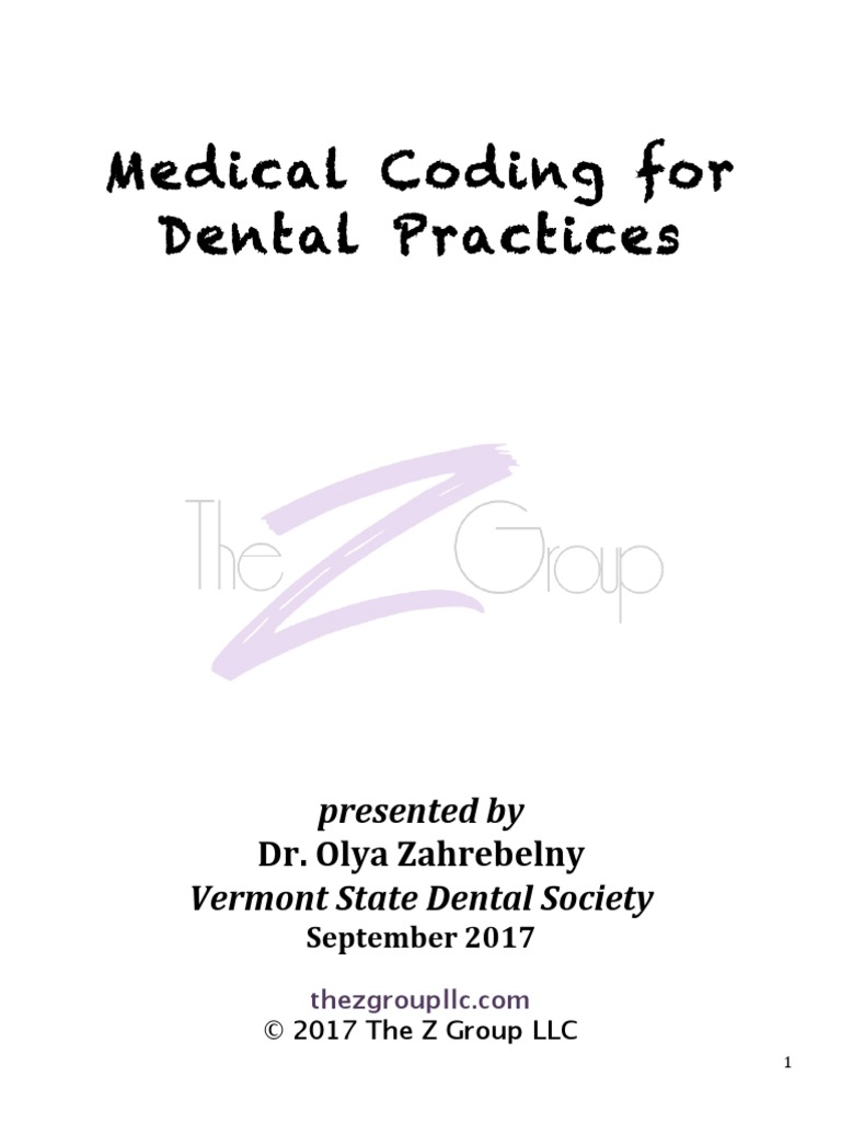 Medical Coding for Dental Practices | PDF | Surgery | Diseases And ...
