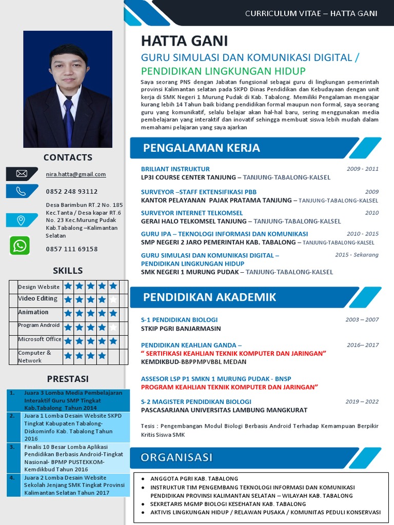 CV Plus Portofolio Hatta Gani | PDF