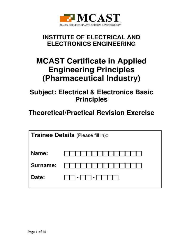 Revision Exercise Download Free Pdf P N Junction Diode
