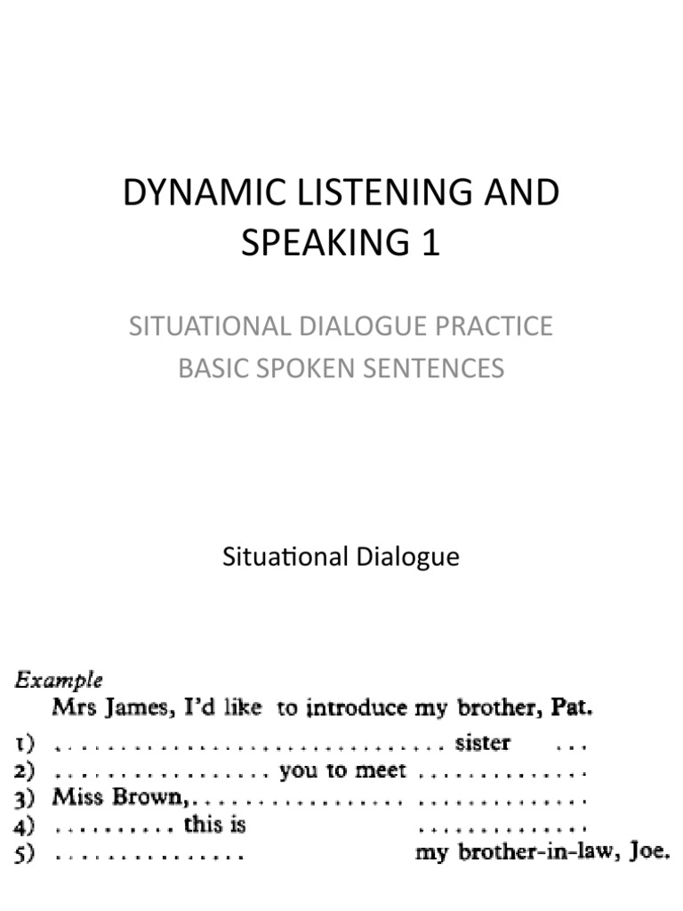 Dynamic Listening and Speaking 1 | PDF