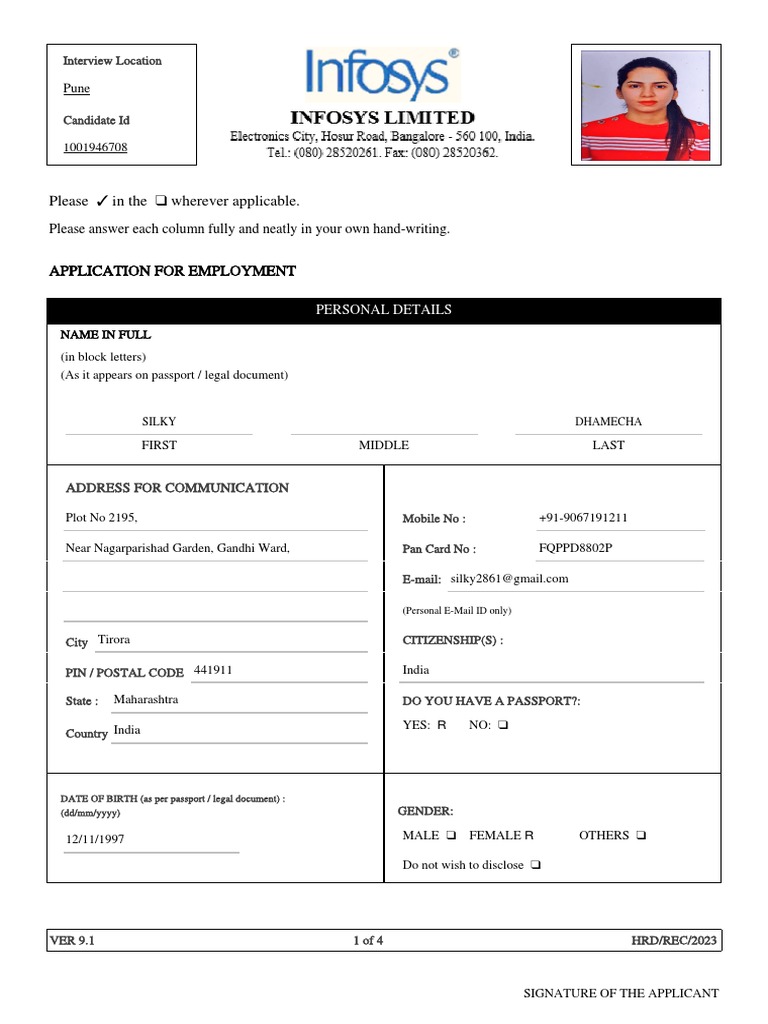 ApplicationForm 10245962 | PDF