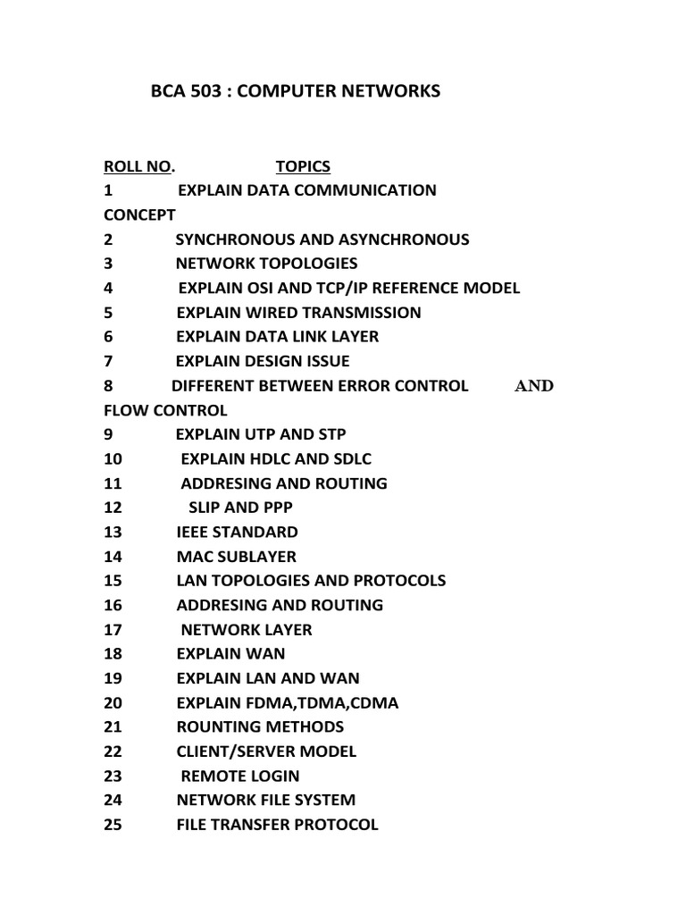Bca 503: Computer Networks | PDF