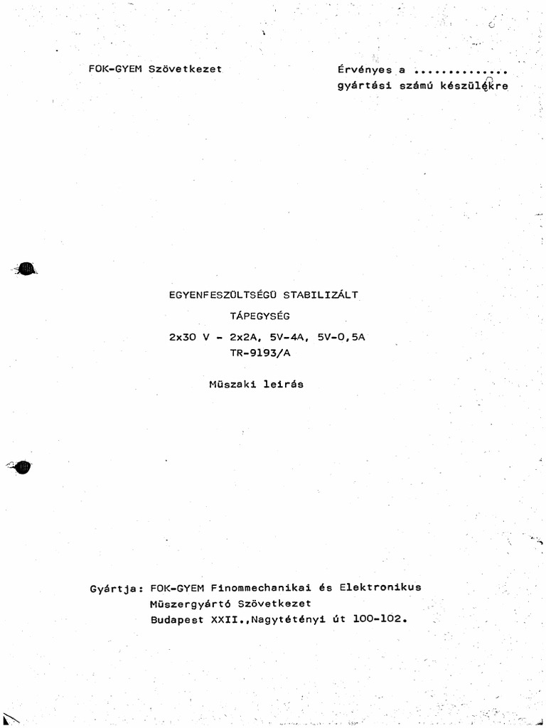 Fok Gyem TR 9193 A Full SM | PDF