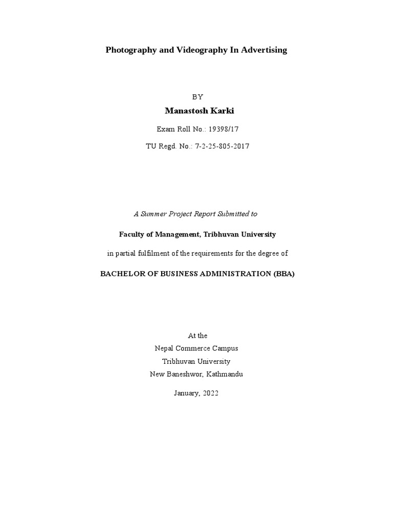 Photography and Videography in Advertising | PDF | Survey Methodology ...