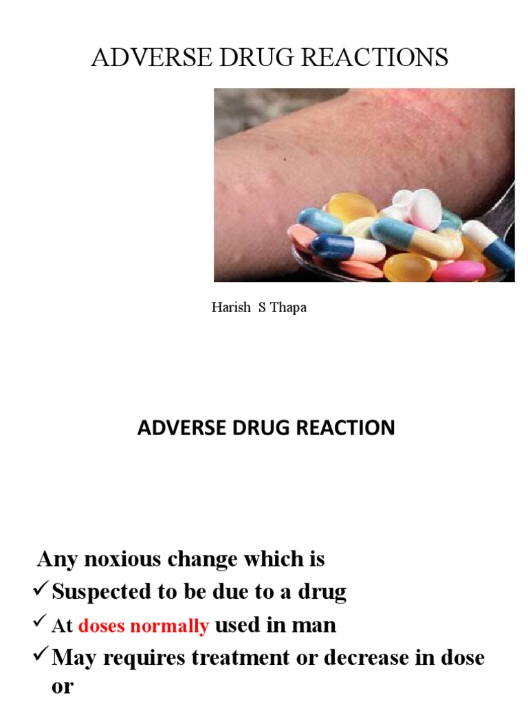 Adverse Drug Reactions Pharmacology Harish | PDF