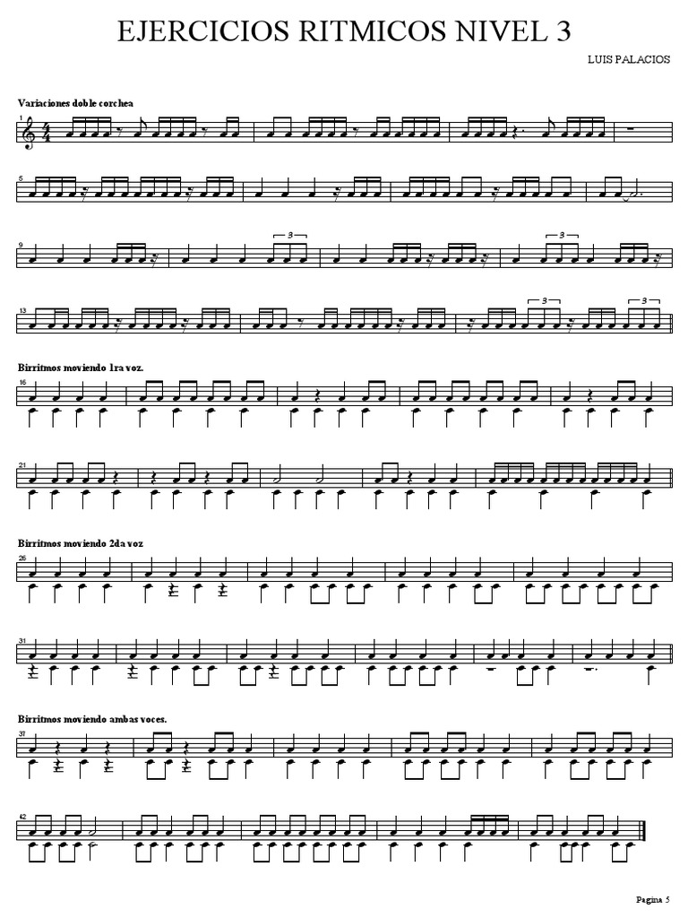 Ejercicios Ritmicos Nivel 3 | PDF