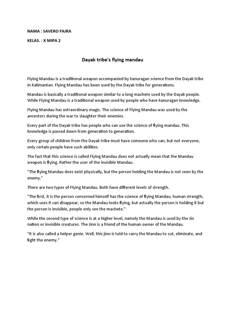The Mystique of Dayak's Flying Mandau | PDF | Jinn