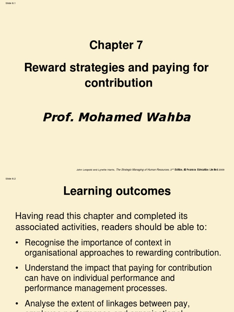 CH 7 Reward Strategies and Paying For Contribution | PDF