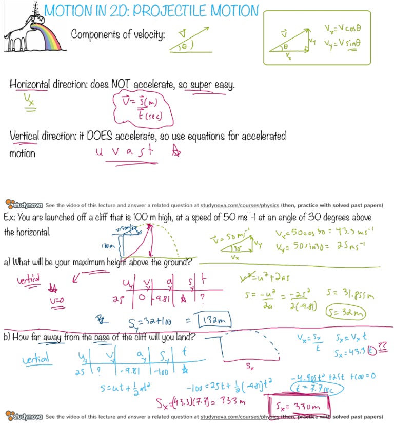 22 Motion In 2d Projectiles Pdf 