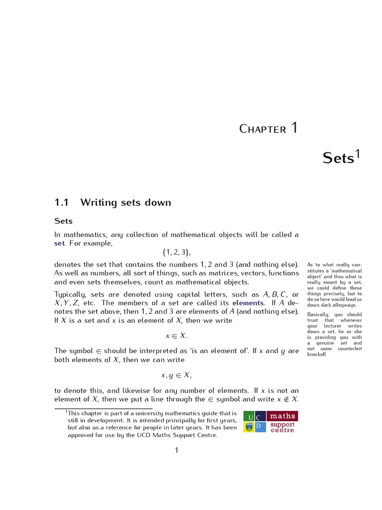 Calculus - Sets (University College Dublin) | PDF | Set (Mathematics ...