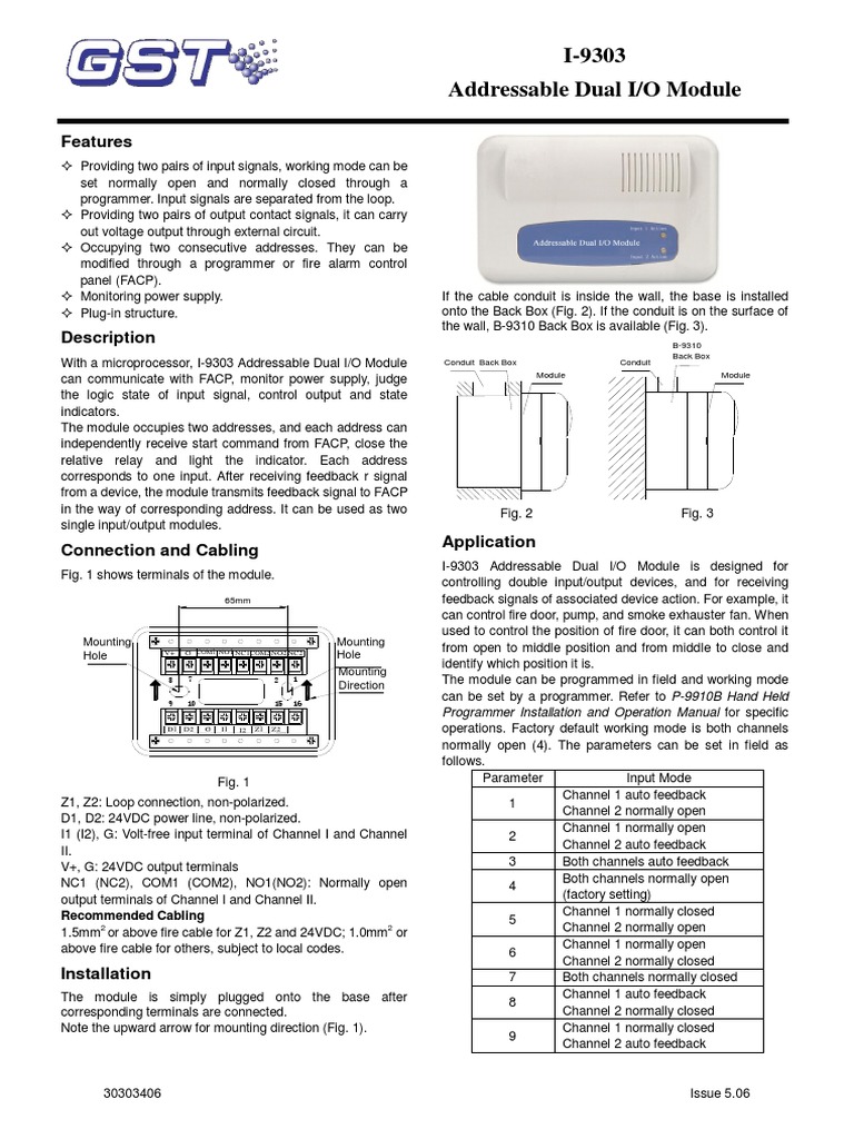 I-9303 Addressable Dual I O Module Issue5.06 | Download Free PDF ...
