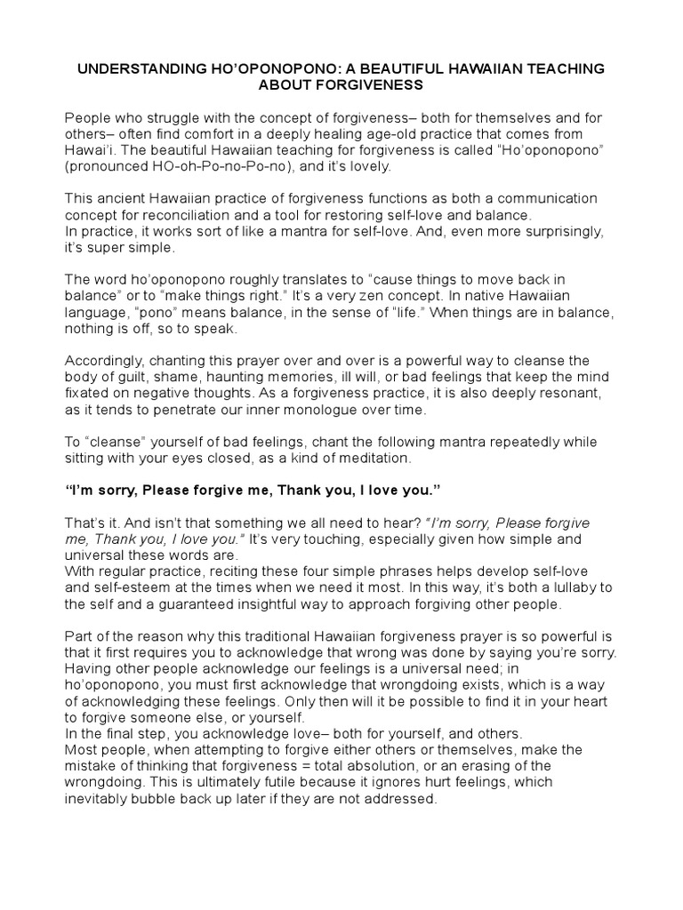 Ho'Oponopono | PDF