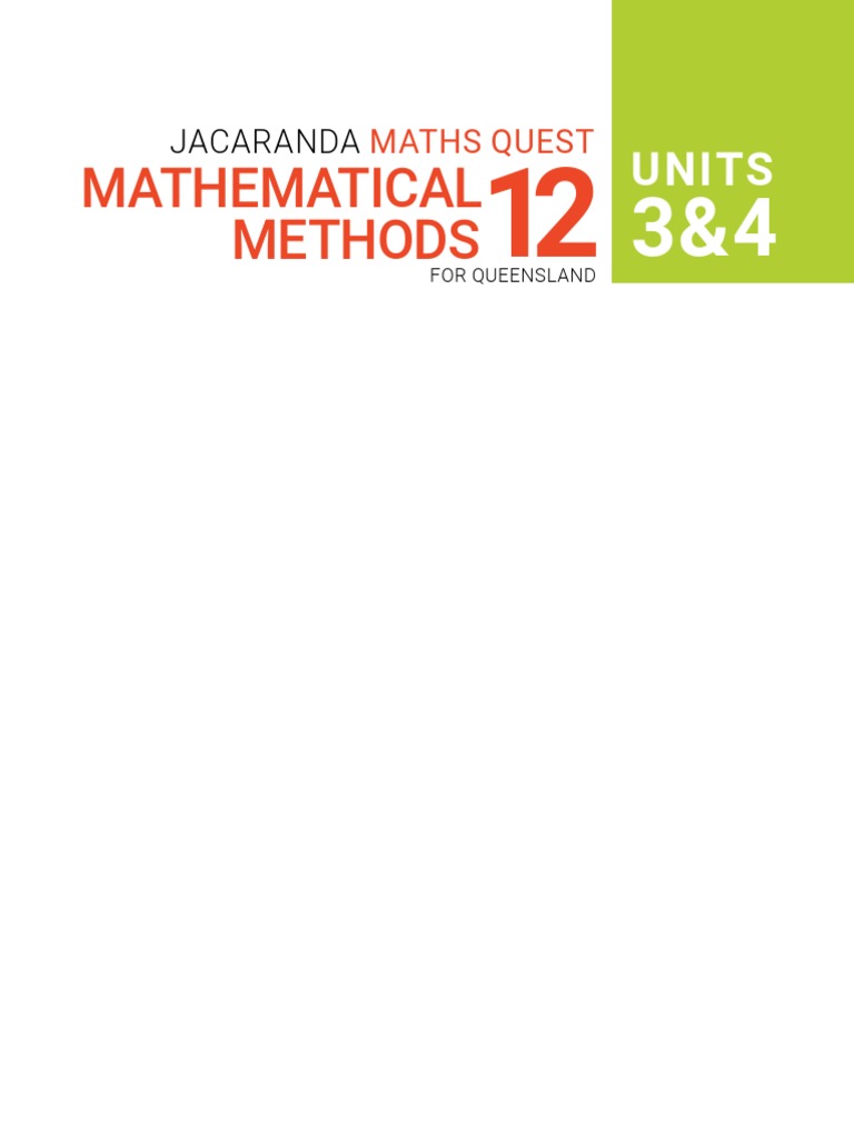 Jacaranda Maths Quest Units 3amp4 Mathematical Methods 12 For Queensland 1nbsped 9780730368861 ...