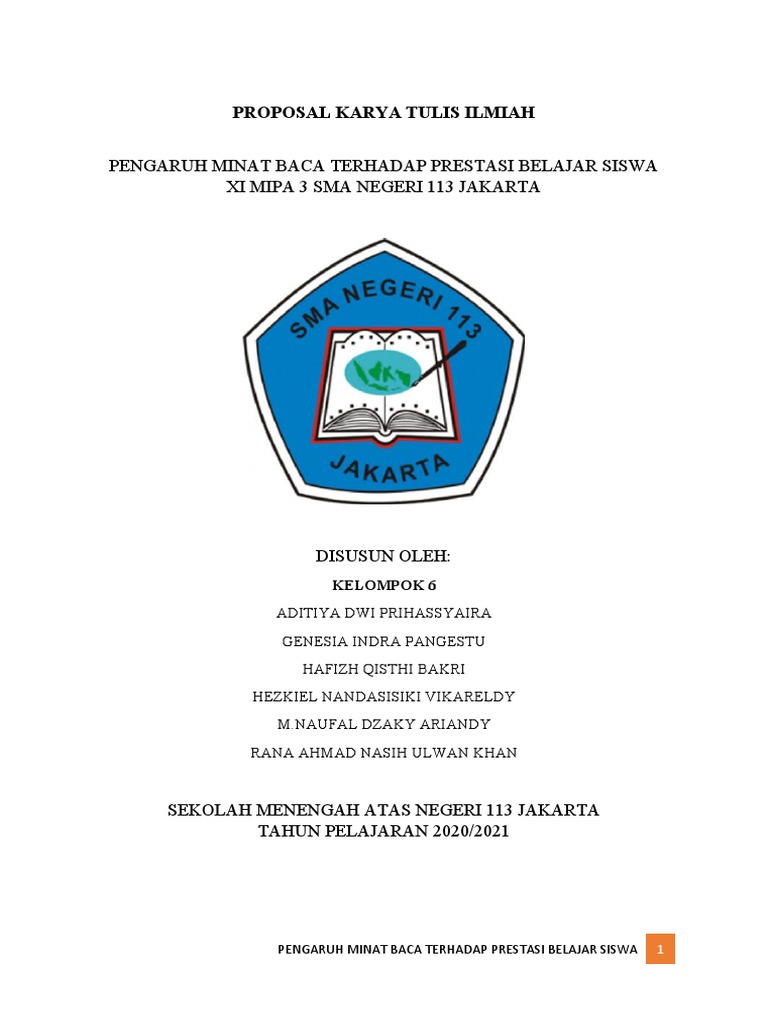 Contoh Proposal Kti 1 | PDF