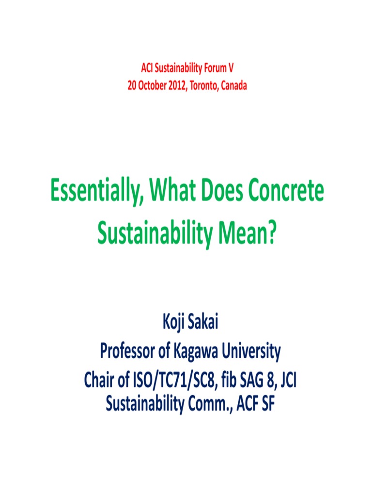 Understanding Concrete Sustainability | PDF | Concrete | Life Cycle ...