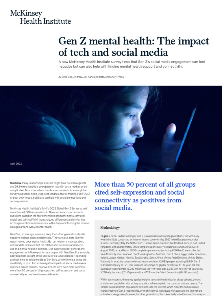 Gen Z Mental Health The Impact of Tech and Social Media | PDF